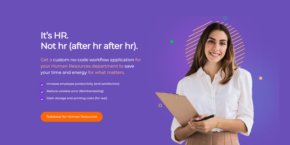 HR Portals & Dashboards with No-Code Solutions | Tadabase